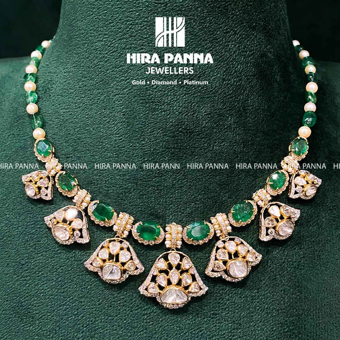 Fancy Emerald Triple Cut Diamond Neckwear – Hirapanna Jewellers