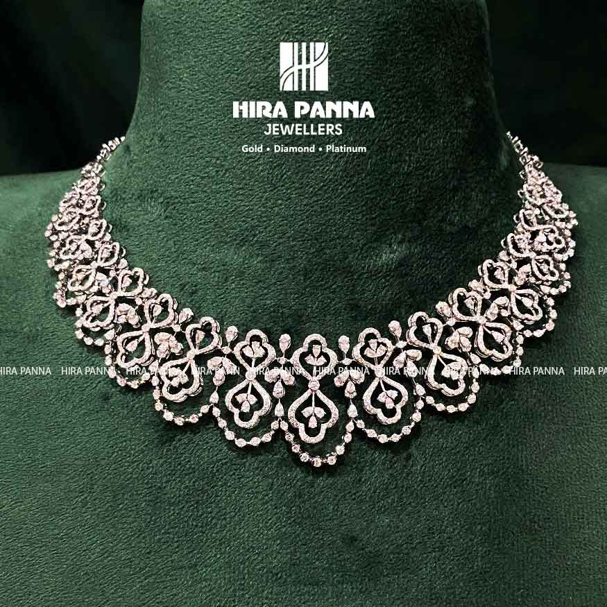 Fancy Open Setting Diamond Neckwear – Hirapanna Jewellers