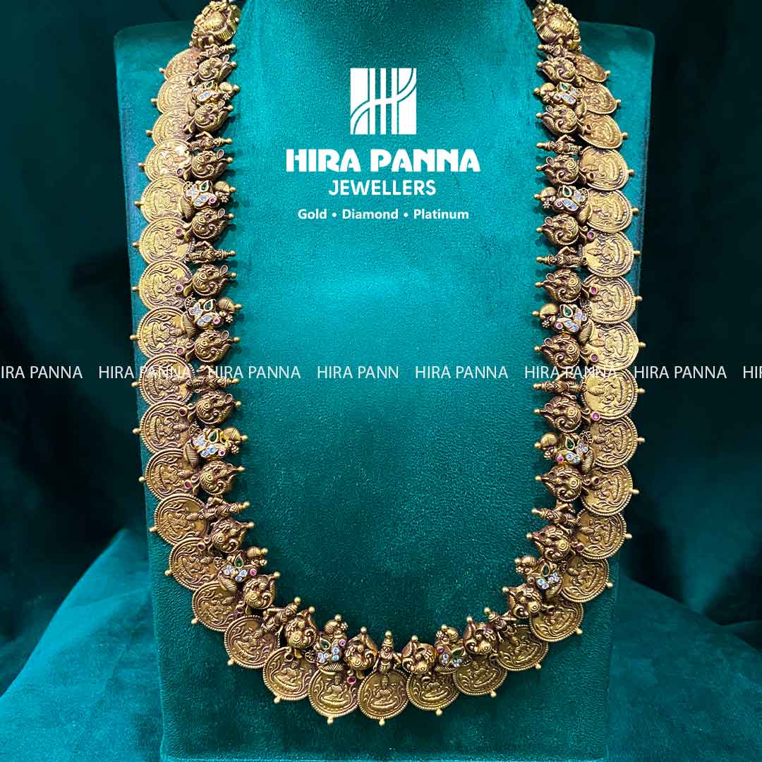 Antique Nakshi Lakshmi Devi Kasala Haram – Hirapanna Jewellers