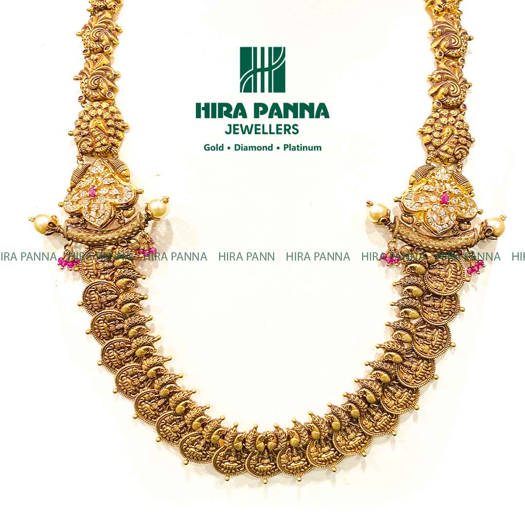 Antique Nakshi Lakshmi Devi Kasala Haram – Hirapanna Jewellers