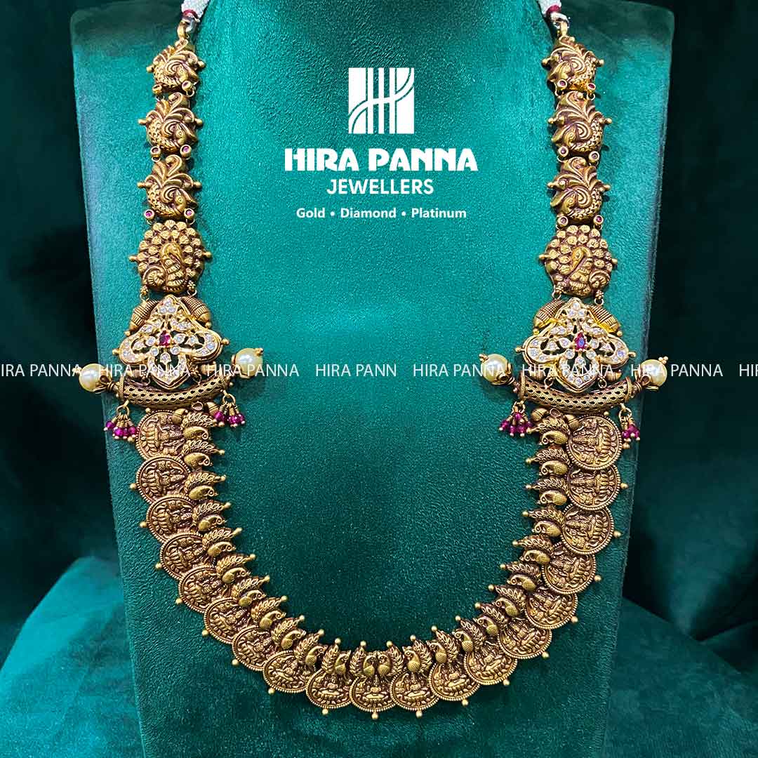 Antique Nakshi Lakshmi Devi Kasala Haram – Hirapanna Jewellers