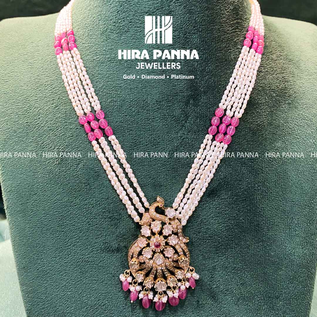 Victorian Ruby Mala Triple Cut Diamond – Hirapanna Jewellers