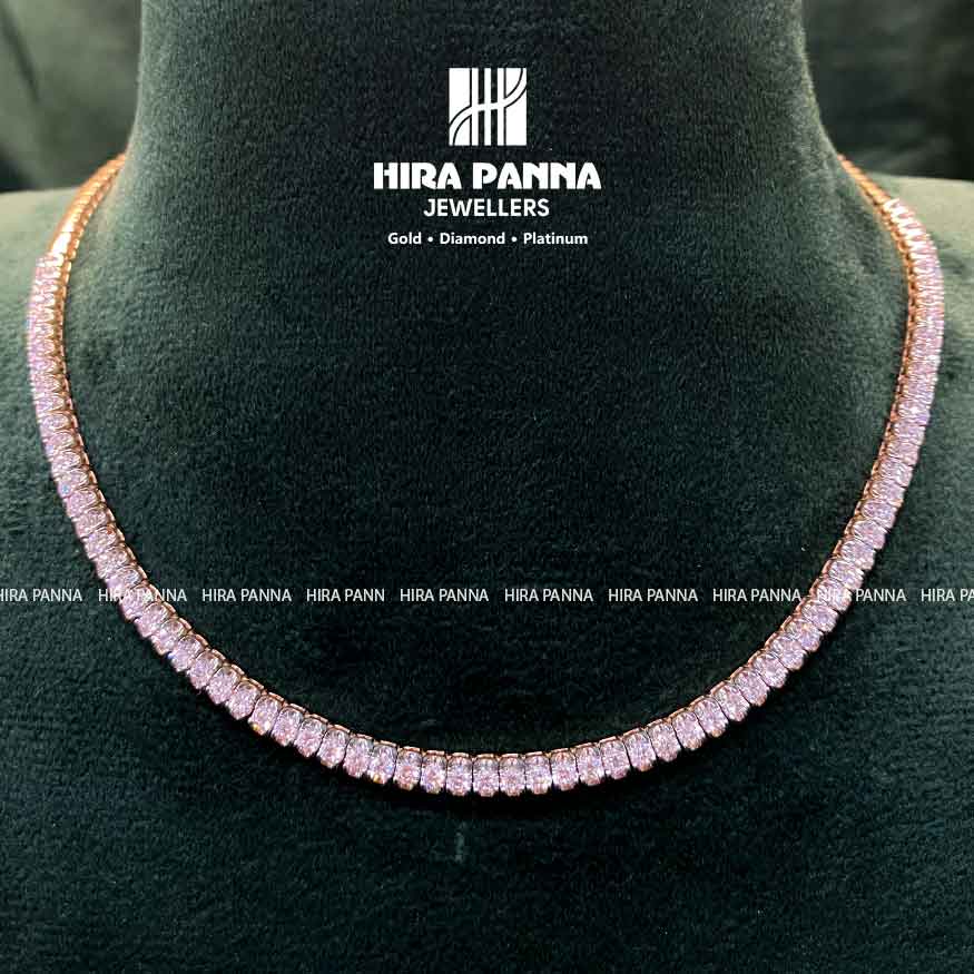 Traditional Single Line Diamond Neckwear – Hirapanna Jewellers