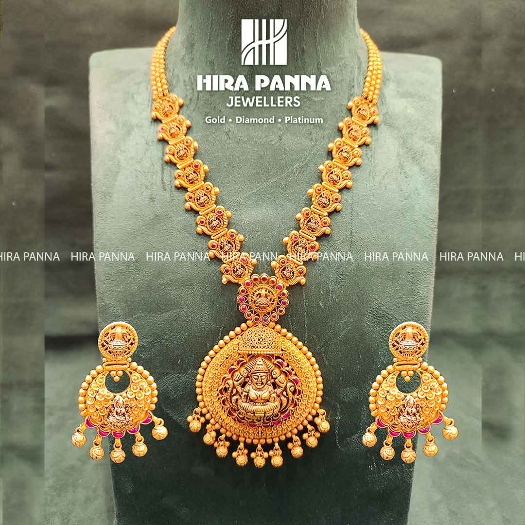 Antique Lakshmi Fancy Long Haram – Hirapanna Jewellers