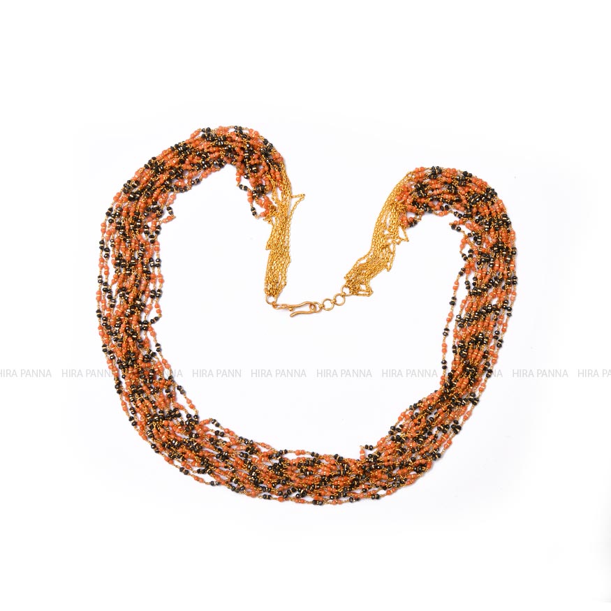 Coral & Black Diamond Fancy Mala – Hirapanna Jewellers