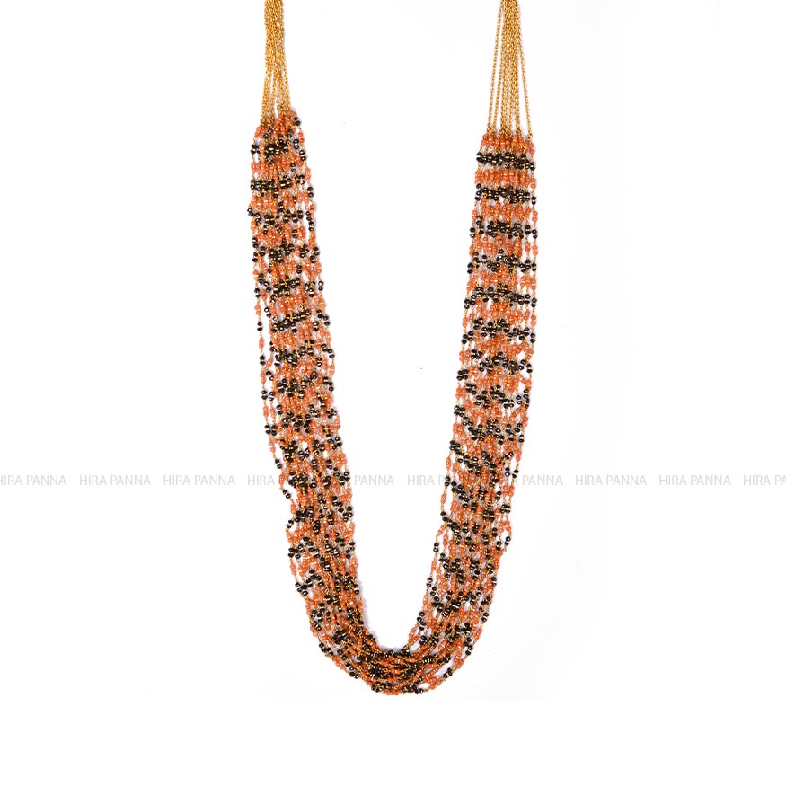 Coral & Black Diamond Fancy Mala – Hirapanna Jewellers