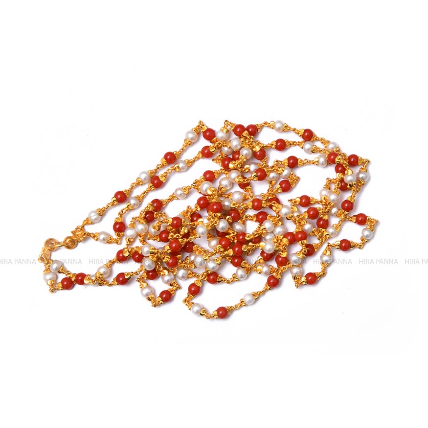 Pearl & Coral Fancy Mala – Hirapanna Jewellers