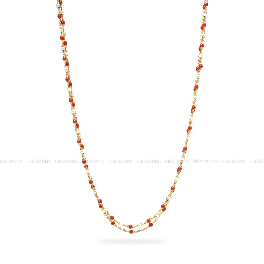 Pearl & Coral Fancy Mala – Hirapanna Jewellers
