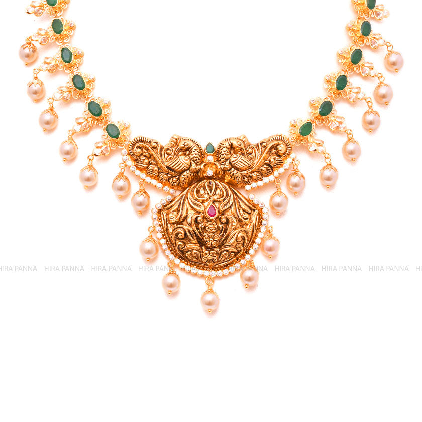 Antique Emerald Pachi Fancy Neckwear – Hirapanna Jewellers