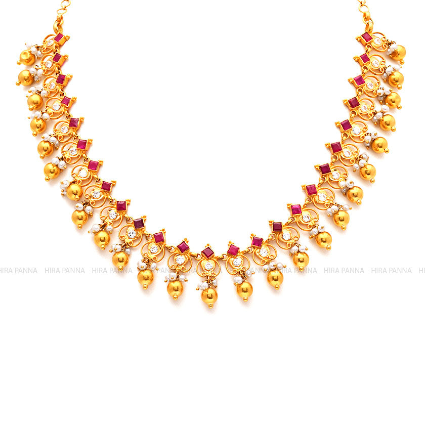 Handmade Fancy Lakshmi Devi Neckwear Set – Hirapanna Jewellers